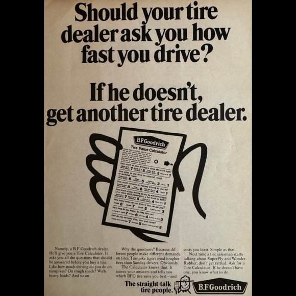 BF Goodrich | Art | Vintage Bf Goodrich Tires Print Ad 6967 The ...